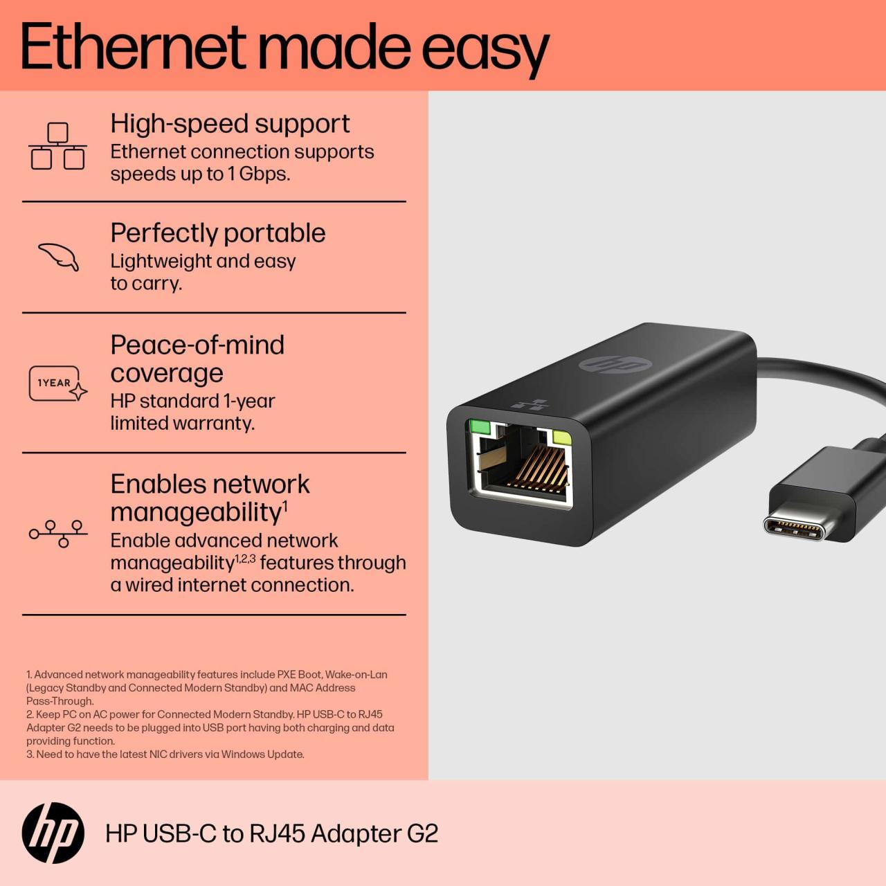 Buy HP USB-C to RJ45 Adapter G2 interface cards/adapter RJ-45 @ $32.73 Buy HP USB-C to RJ45 Adapter G2 interface cards/adapter RJ-45 @ $32.73